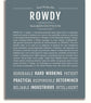 Rowdy | Name Art Print – Name Stories