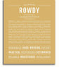 Rowdy | Name Art Print – Name Stories