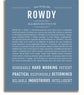 Rowdy | Name Art Print – Name Stories