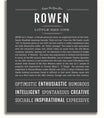 Rowen (female) | Name Art Print – Name Stories