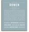 Rowen (female) | Name Art Print – Name Stories