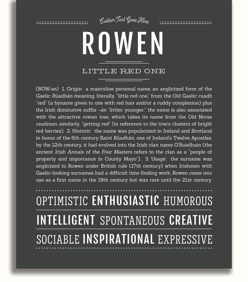 Rowen (male) | Name Art Print – Name Stories