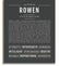 Rowen (male) | Name Art Print – Name Stories