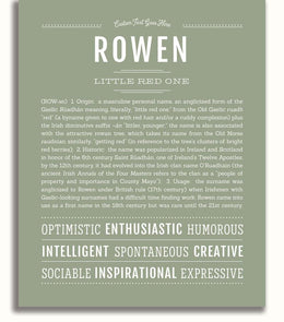 Rowen (male) | Name Art Print – Name Stories