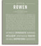 Rowen Personalized Name Meaning Art Prints – Name Stories