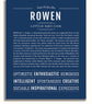 Rowen Personalized Name Meaning Art Prints – Name Stories