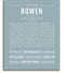 Rowen Personalized Name Meaning Art Prints – Name Stories