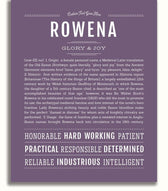 Rowena | Name Art Print – Name Stories