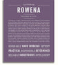 Rowena Personalized Name Meaning Art Prints – Name Stories