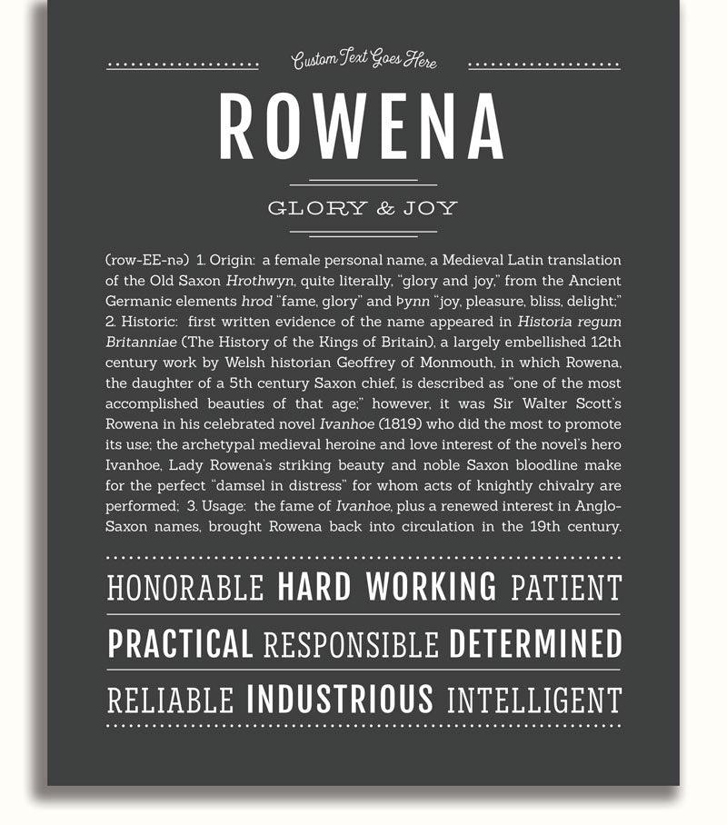 Rowena | Name Art Print – Name Stories