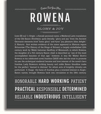 Rowena | Name Art Print – Name Stories