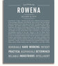 Rowena Personalized Name Meaning Art Prints – Name Stories