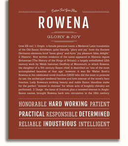Rowena | Name Art Print – Name Stories