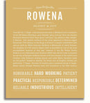 Rowena | Name Art Print – Name Stories