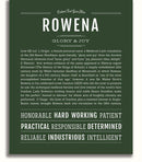 Rowena | Name Art Print – Name Stories