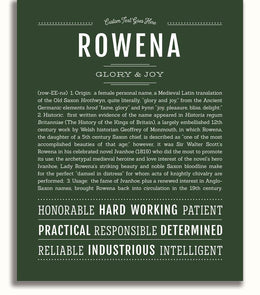 Rowena | Name Art Print – Name Stories