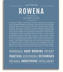 Rowena | Name Art Print – Name Stories