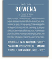 Rowena | Name Art Print – Name Stories