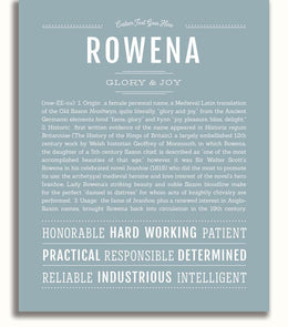 Rowena | Name Art Print – Name Stories