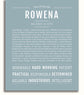 Rowena Personalized Name Meaning Art Prints – Name Stories