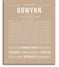 Rowynn | Name Art Print – Name Stories