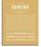 Rowynn | Name Art Print – Name Stories