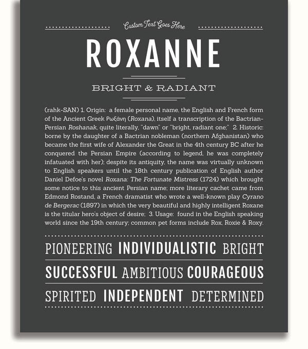 Roxanne | Name Art Print - Personalized Custom Gifts – Name Stories
