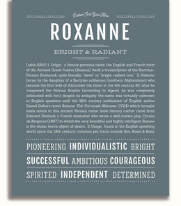 Roxanne | Name Art Print – Name Stories