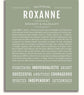 Roxanne Personalized Name Meaning Art Prints – Name Stories