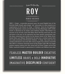 Roy | Name Art Print – Name Stories