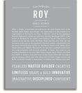 Roy Personalized Name Meaning Art Prints – Name Stories