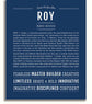 Roy Personalized Name Meaning Art Prints – Name Stories
