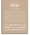 Royal (female) | Name Art Print – Name Stories