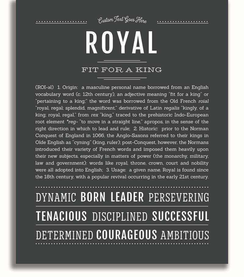 Royal Personalized Name Meaning Art Prints – Name Stories