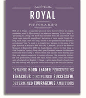 Royal (male) | Name Art Print – Name Stories