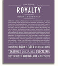 Royalty Personalized Name Meaning Art Prints – Name Stories