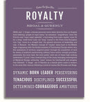 Royalty Personalized Name Meaning Art Prints – Name Stories