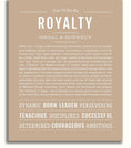 Royalty Personalized Name Meaning Art Prints – Name Stories
