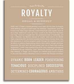 Royalty Personalized Name Meaning Art Prints – Name Stories