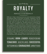 Royalty Personalized Name Meaning Art Prints – Name Stories