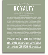 Royalty Personalized Name Meaning Art Prints – Name Stories