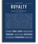 Royalty Personalized Name Meaning Art Prints – Name Stories