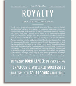 Royalty Personalized Name Meaning Art Prints – Name Stories