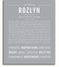 Rozlyn Personalized Name Meaning Art Prints – Name Stories