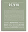 Rozlyn | Name Art Print – Name Stories