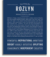 Rozlyn Personalized Name Meaning Art Prints – Name Stories