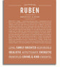 Ruben Personalized Name Meaning Art Prints – Name Stories
