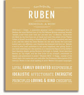 Ruben Personalized Name Meaning Art Prints – Name Stories