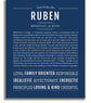 Ruben Personalized Name Meaning Art Prints – Name Stories