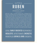 Ruben Personalized Name Meaning Art Prints – Name Stories